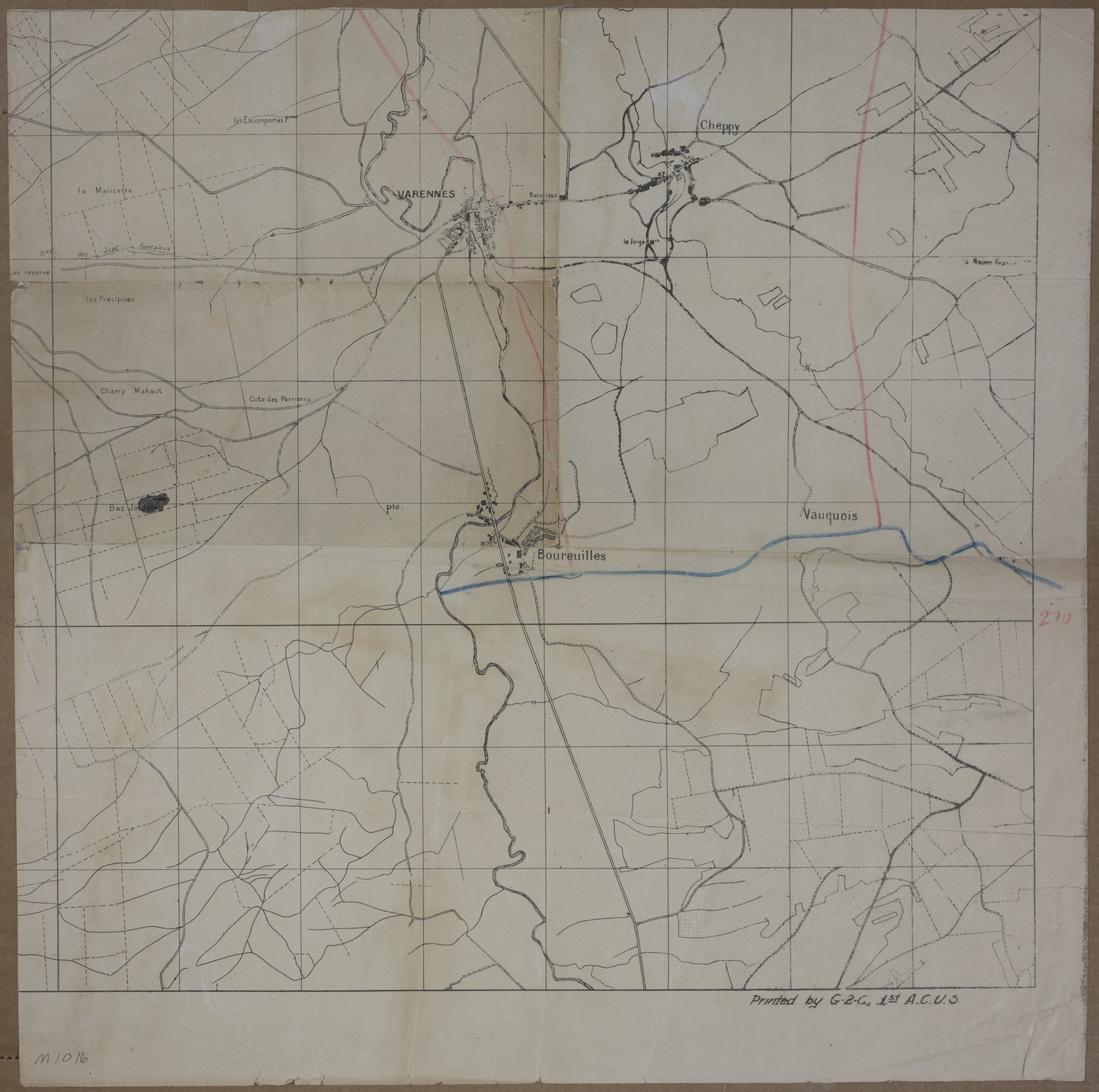 Map of Allied and Enemy Lines Surrounding Cheppy | Harry S. Truman