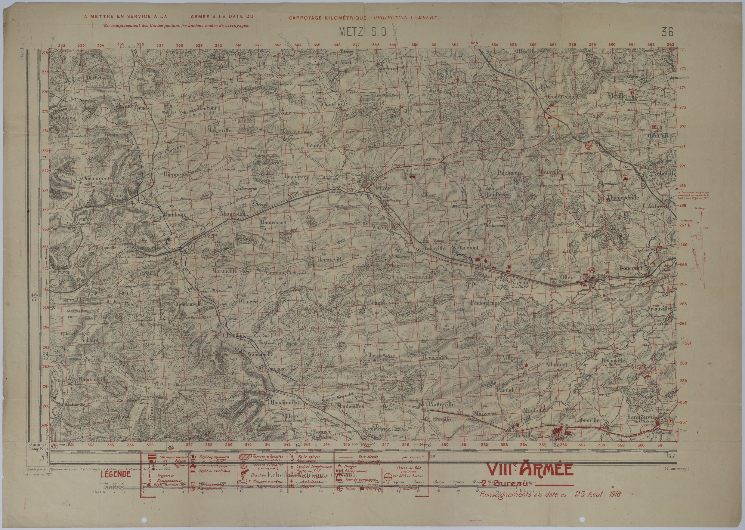 Map of German Positions and Supply on August 25, 1918 | Harry S. Truman