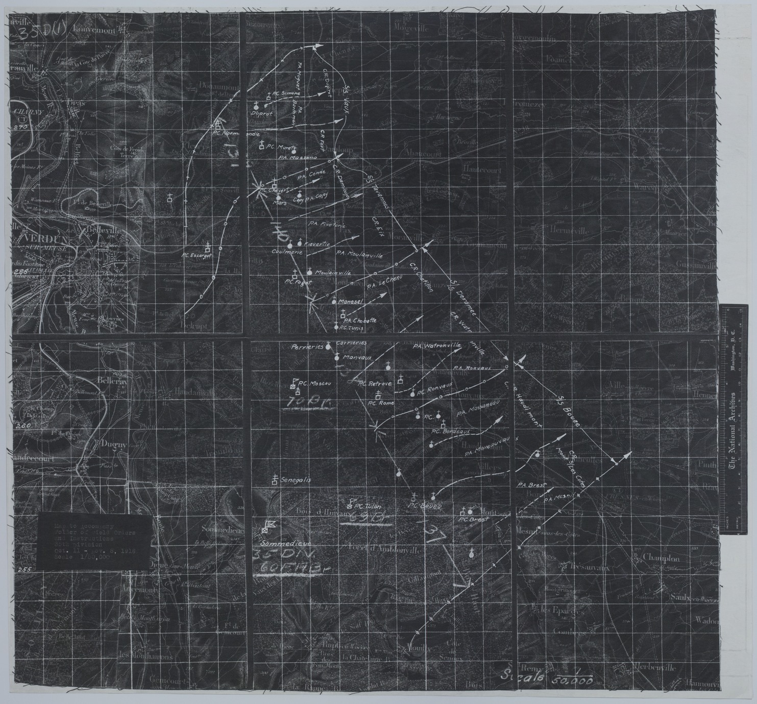 Map of 35th Division Positions | Harry S. Truman
