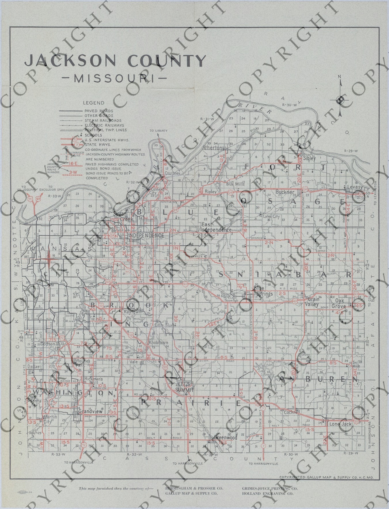 Jackson County Missouri Road Map