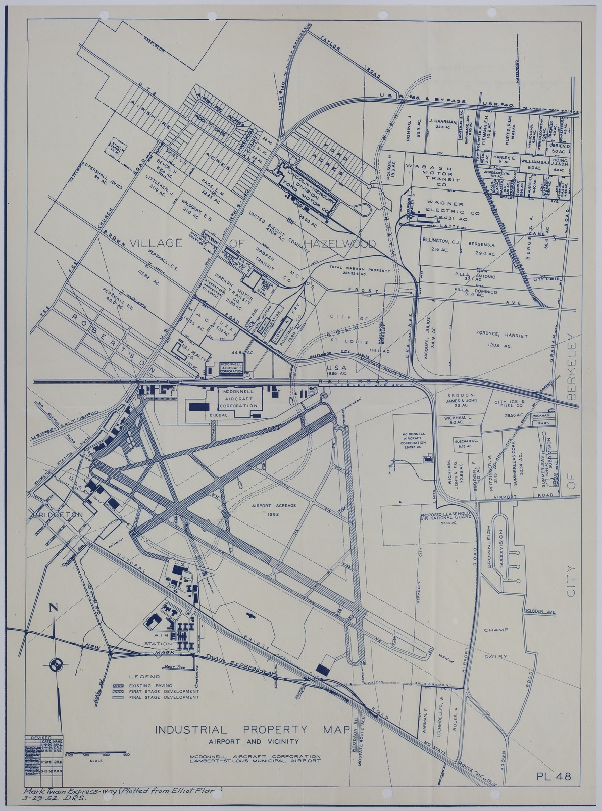 Map of Properties Surrounding Lambert Field | Harry S. Truman