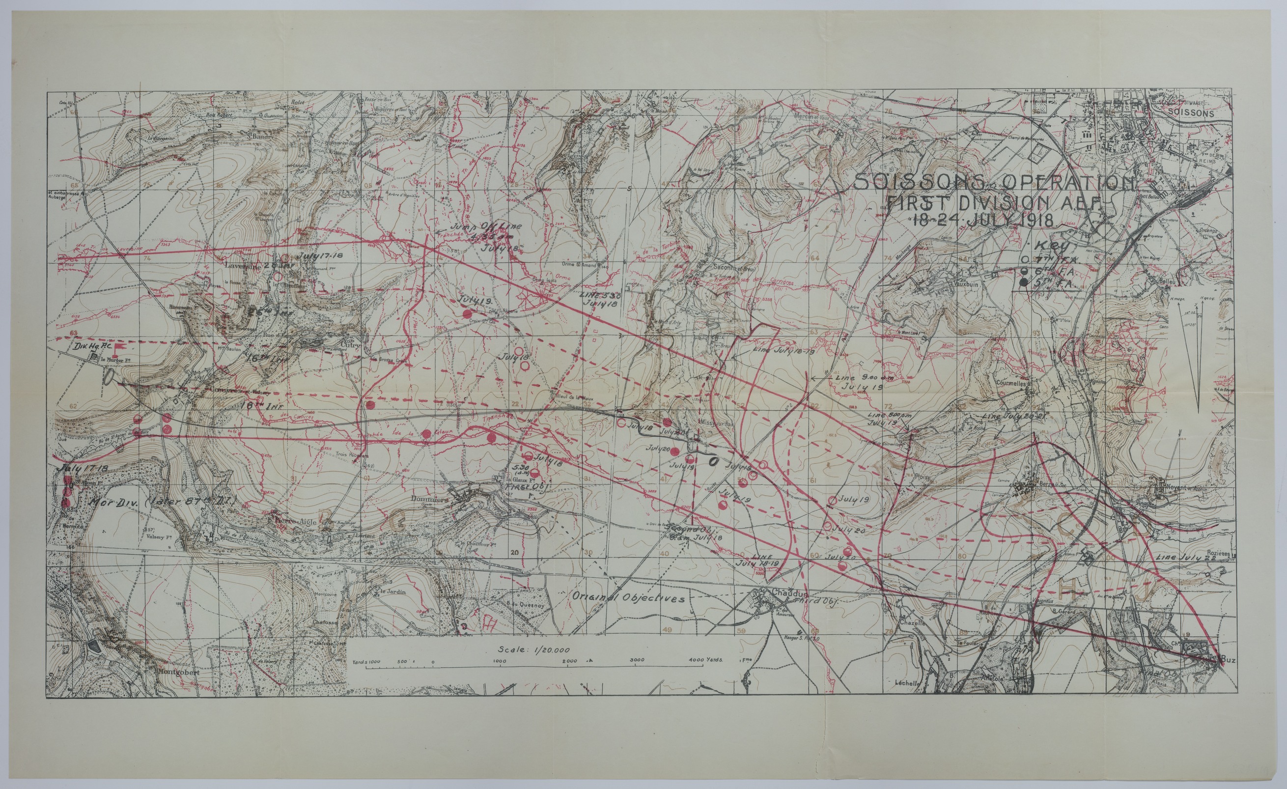 Map of the 1st Division During the Soissons Operation | Harry S. Truman