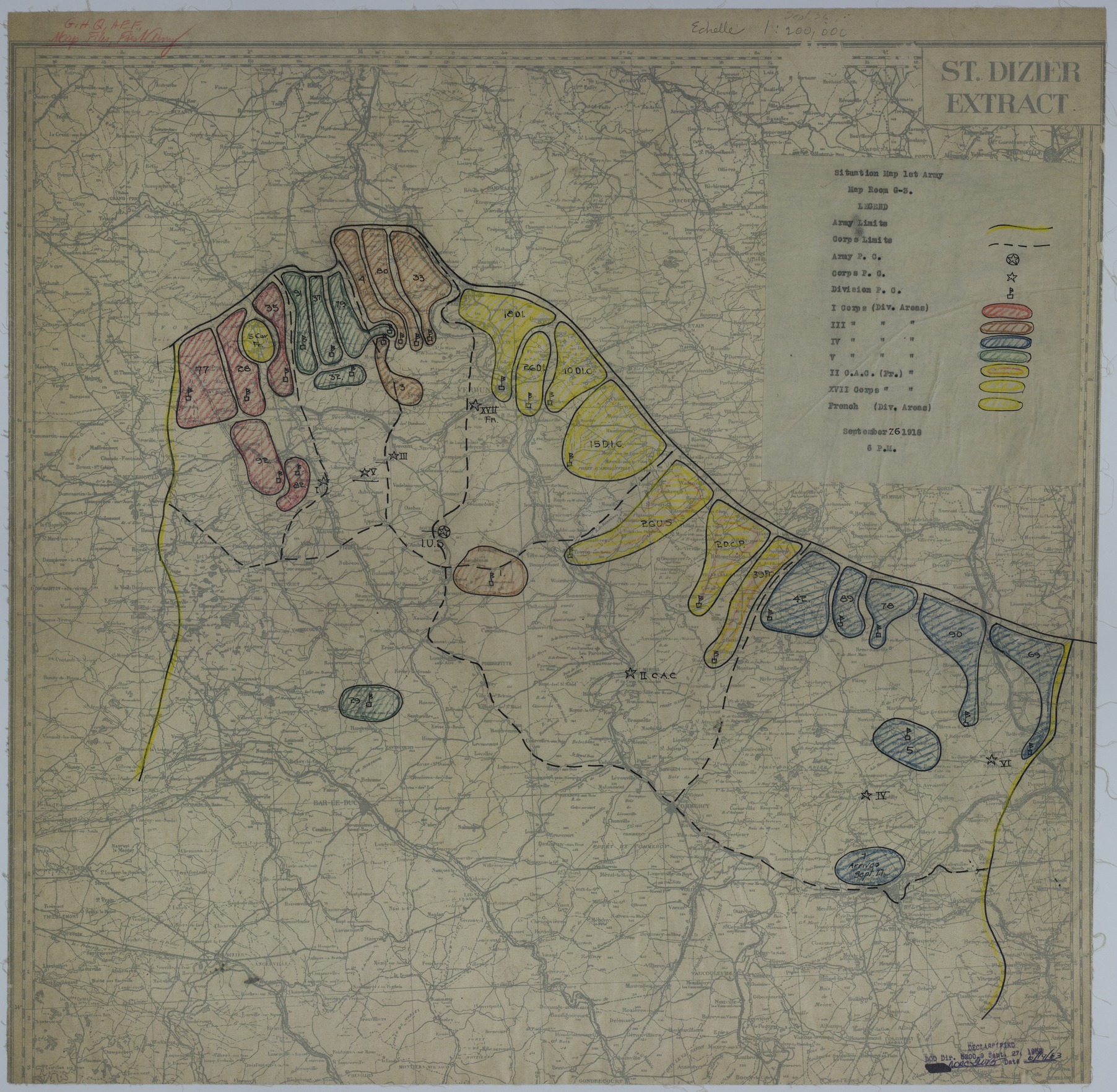 Map of Divisional Positions on September 26, 1918 | Harry S. Truman