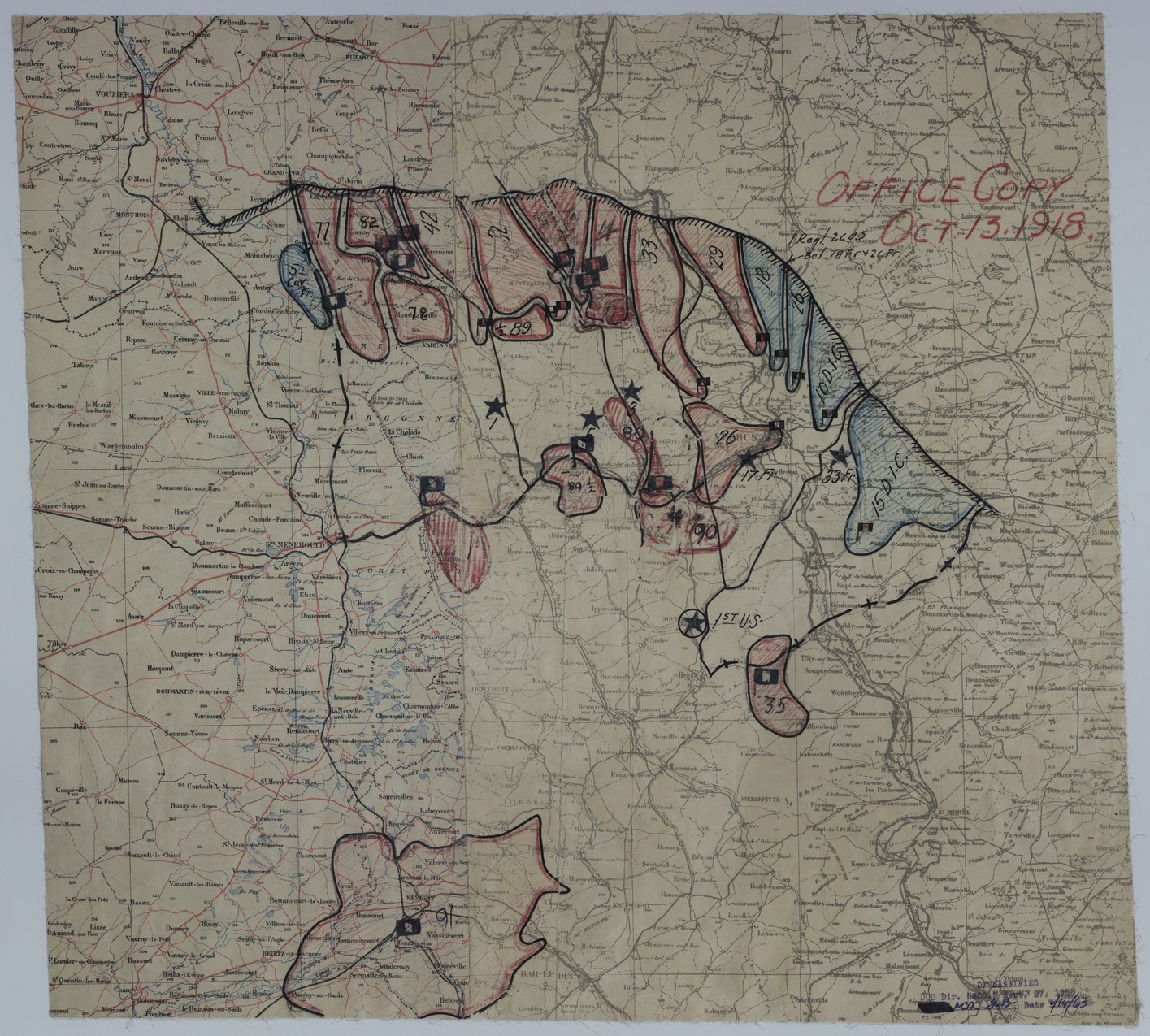 Map of Divisional Positions on October 13, 1918 | Harry S. Truman