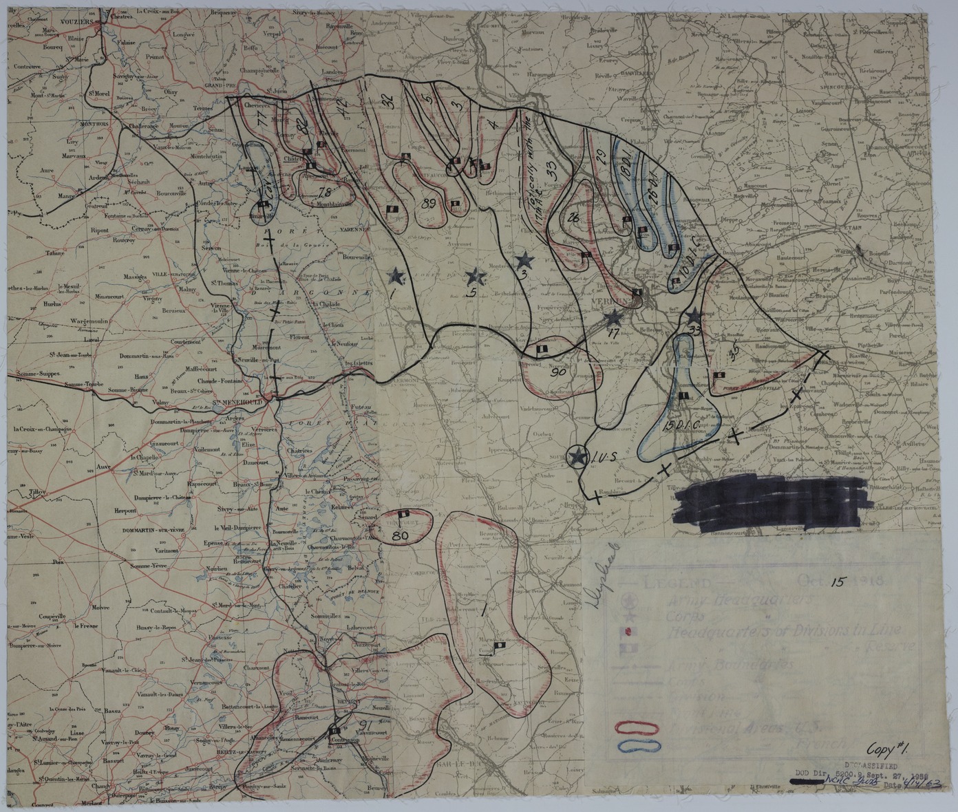 Map of Divisional Positions on October 15, 1918 | Harry S. Truman