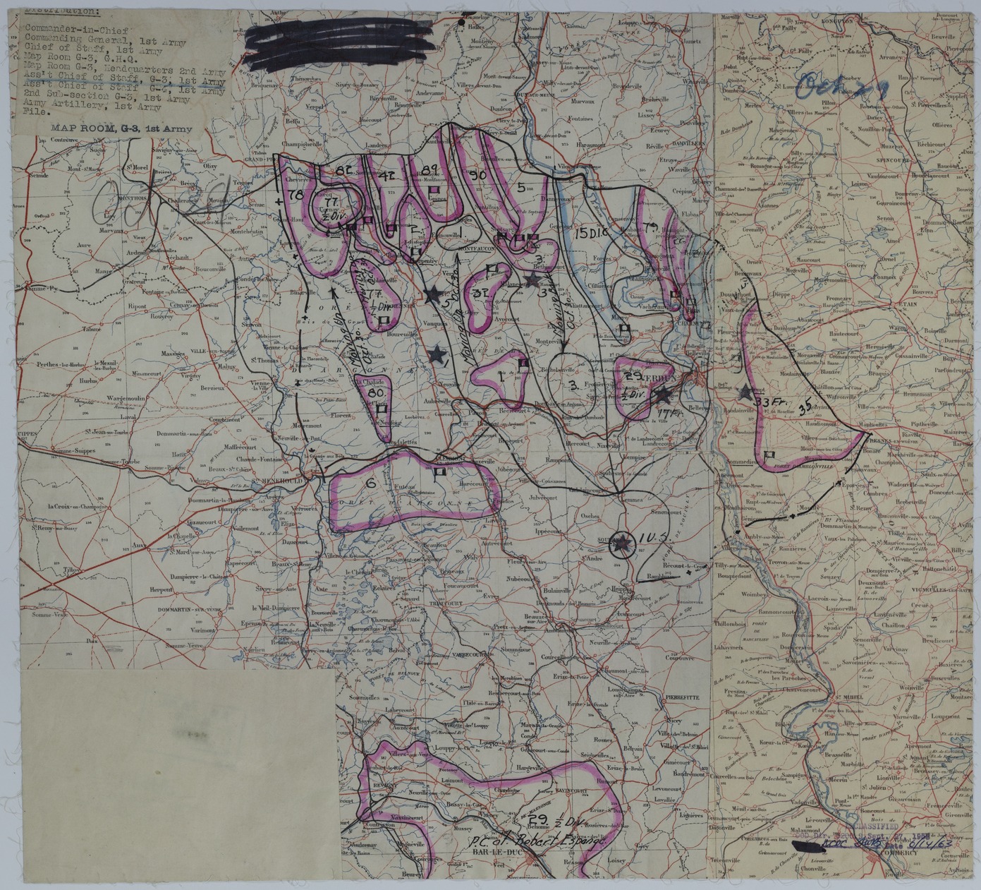 Map of Divisional Positions on October 29, 1918 | Harry S. Truman