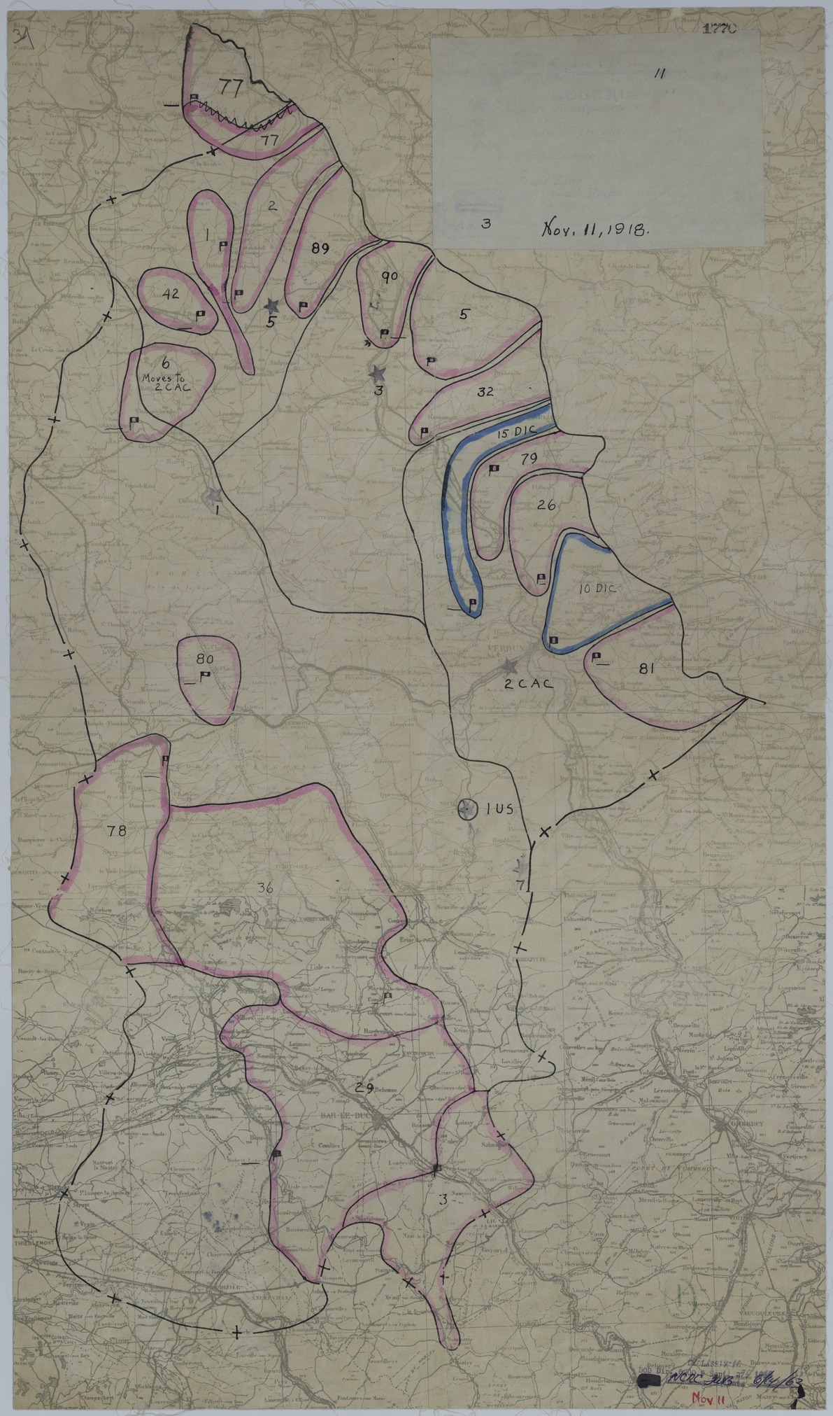 Map of Divisional Positions on November 11, 1918 | Harry S. Truman