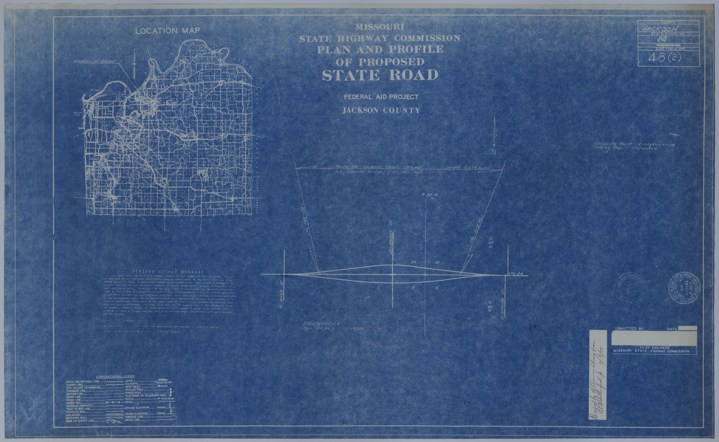 Drawing of Changes to U.S. Route 24 at the Proposed Harry S. Truman ...
