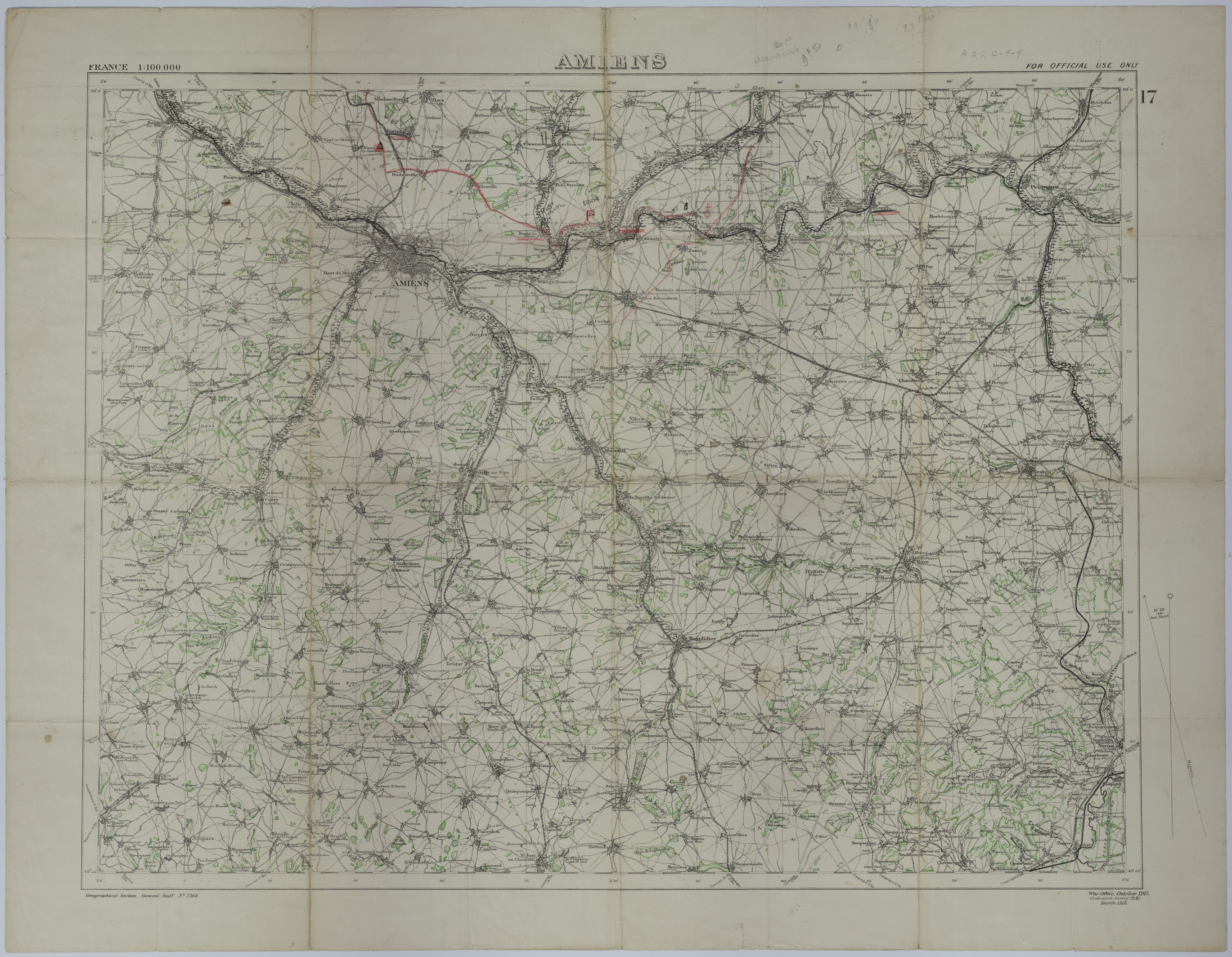 Map of the Australian 5th Division During the German Spring Offensive ...
