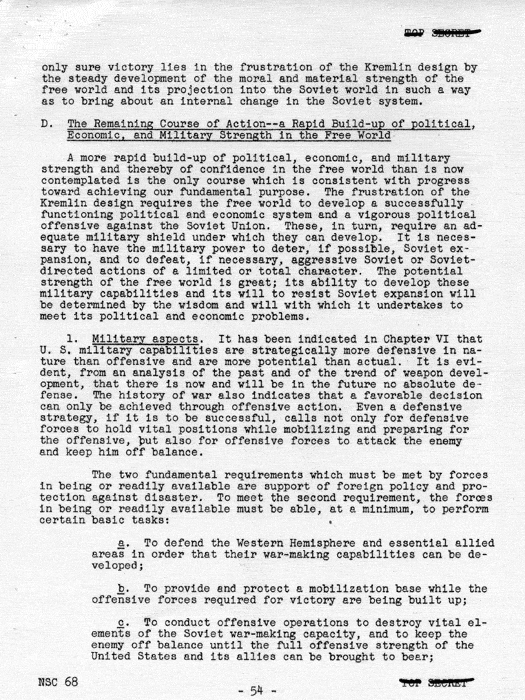 "A Report to the National Security Council - NSC 68" | Harry S. Truman