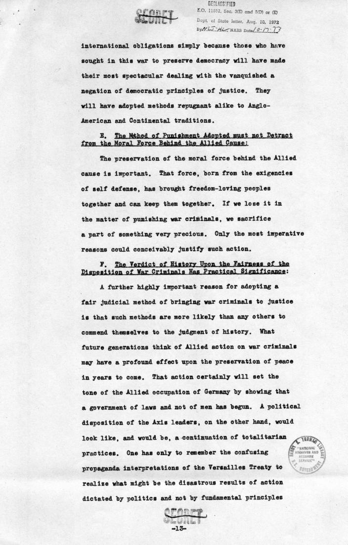 Memorandum from Henry Morgenthau to Samuel Rosenman, accompanied by ...