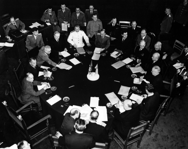 General view of the conference table at the Potsdam Conference | Harry ...