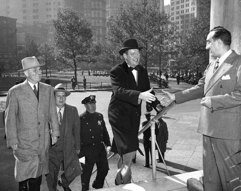 President Harry S. Truman entering New York City Hall | Harry S. Truman