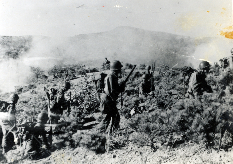 Snapshot in Korea of Soldiers on a Hill | Harry S. Truman