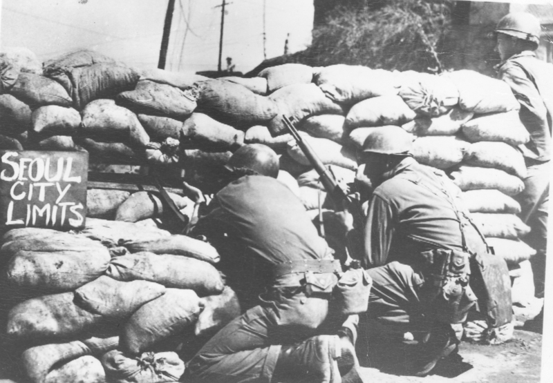 Snapshot taken in Korea of Three American Soldiers | Harry S. Truman