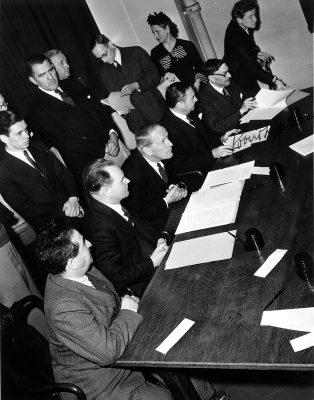 Justice Robert Jackson and members of the prosecution team at the ...