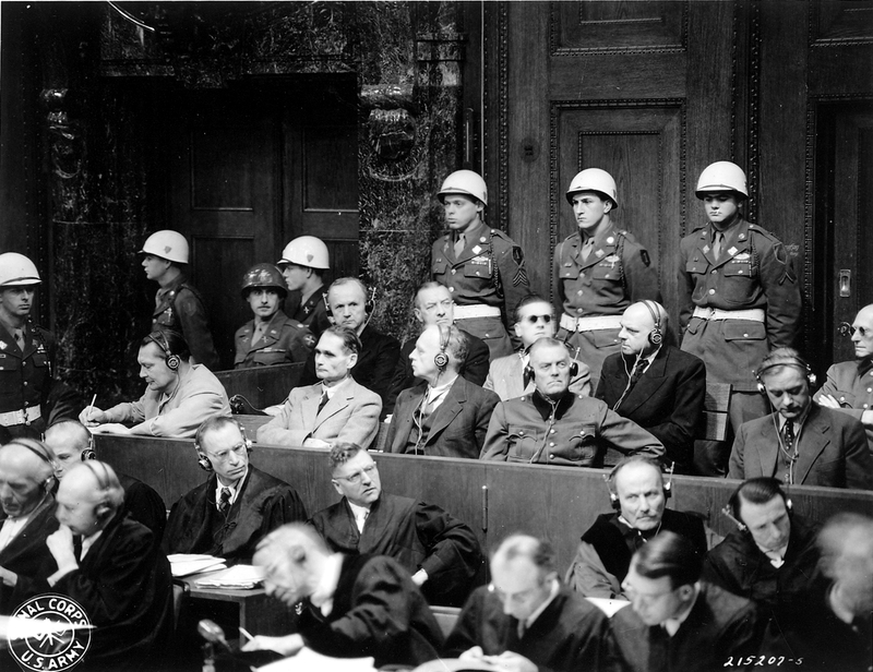Top Nazi leaders on trial in the Palace of Justice courtroom at ...