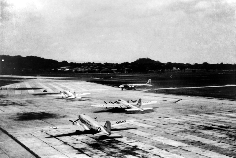 The Independence taxis down a runway at Albrook AFB, Canal Zone | Harry ...