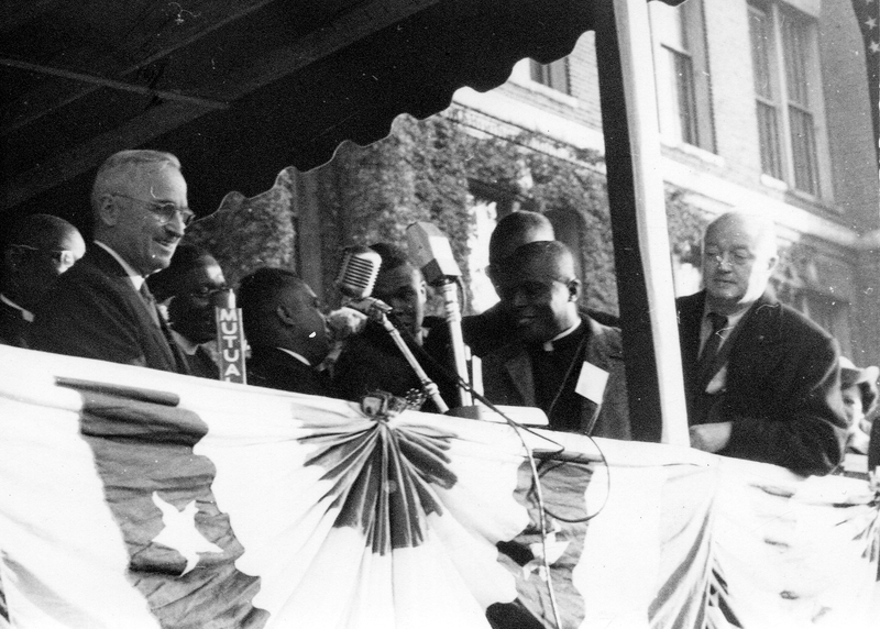 President Harry S. Truman in The Bronx, New York City, during the 1948 ...