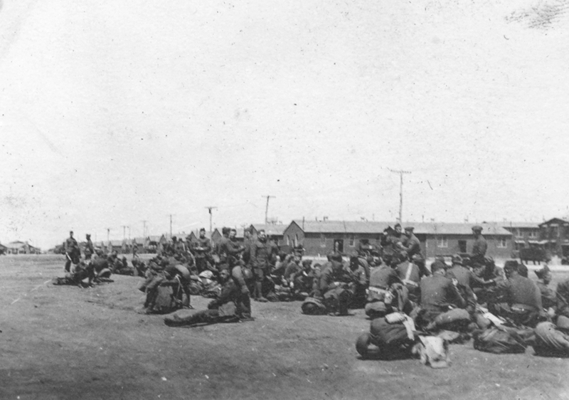 Arrival of 129th Field Artillery at Camp Funston after World War I ...