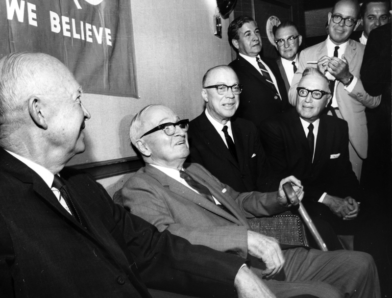 Former Presidents Truman and Eisenhower before a luncheon sponsored by ...