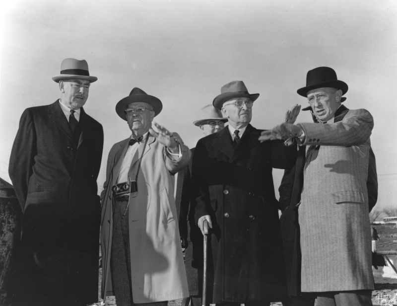 Harry S. Truman and others at Truman Library site | Harry S. Truman