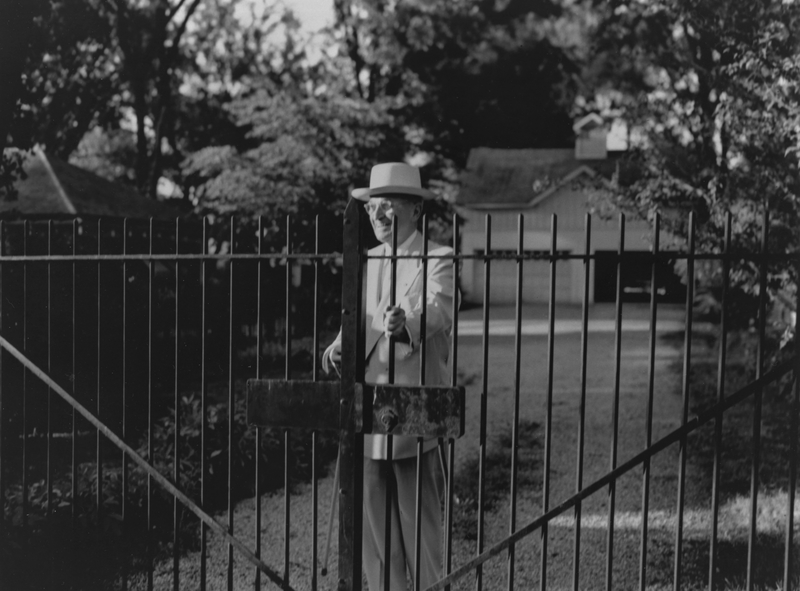 Harry S. Truman opens the gate to begin his morning walk | Harry S. Truman