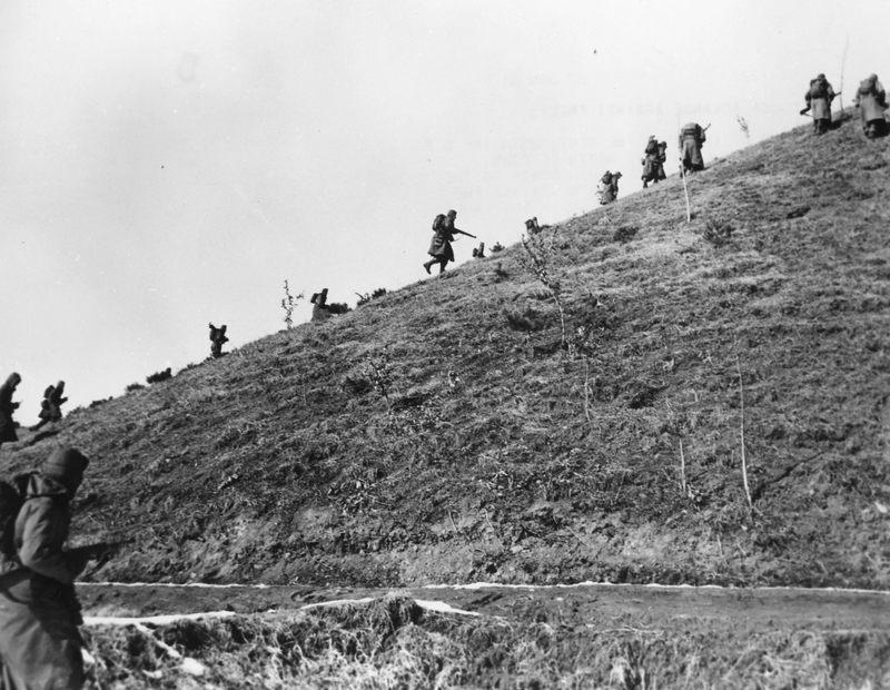 United Nations forces advance against enemy during Korean War | Harry S ...