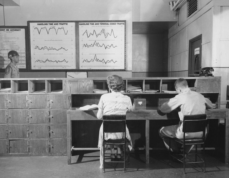 Headquarters, Far East Command Communications Center in Tokyo during ...