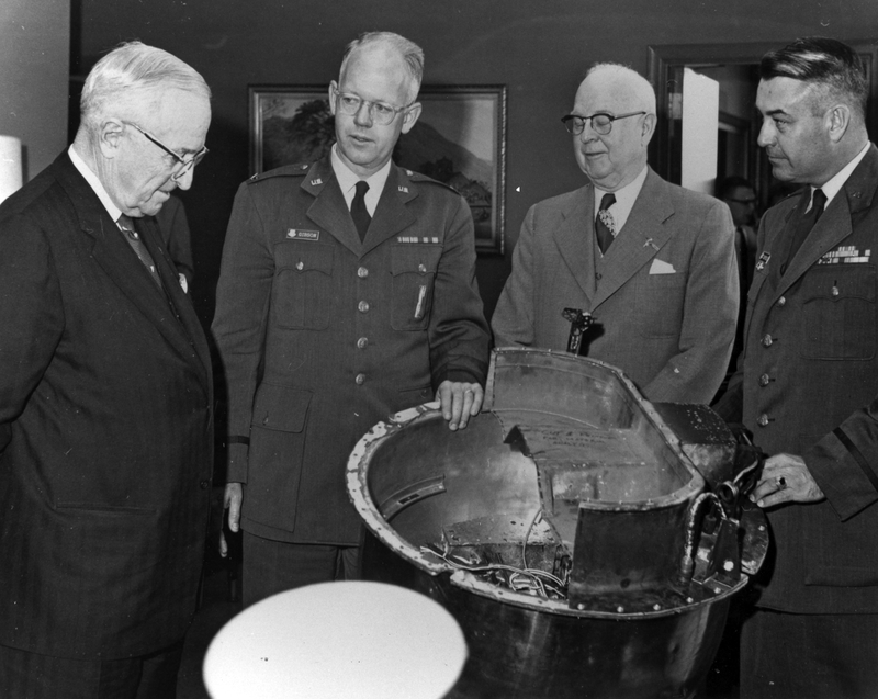 Former President Harry S. Truman, Col. Gibson, Rufus Burrus, and Col ...