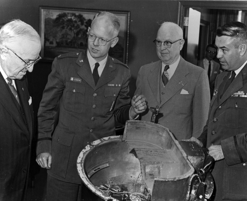 Former President Harry S. Truman, Col. Gibson, Rufus Burrus, and Col ...