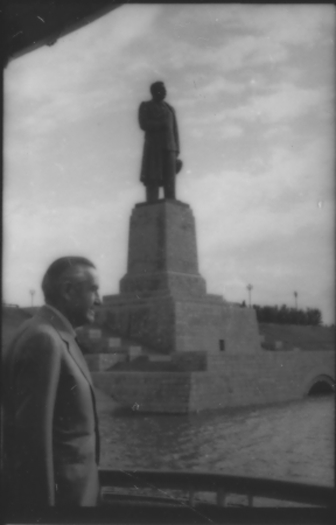W. Averell Harriman Standing in Boat By Stalin Statue | Harry S. Truman