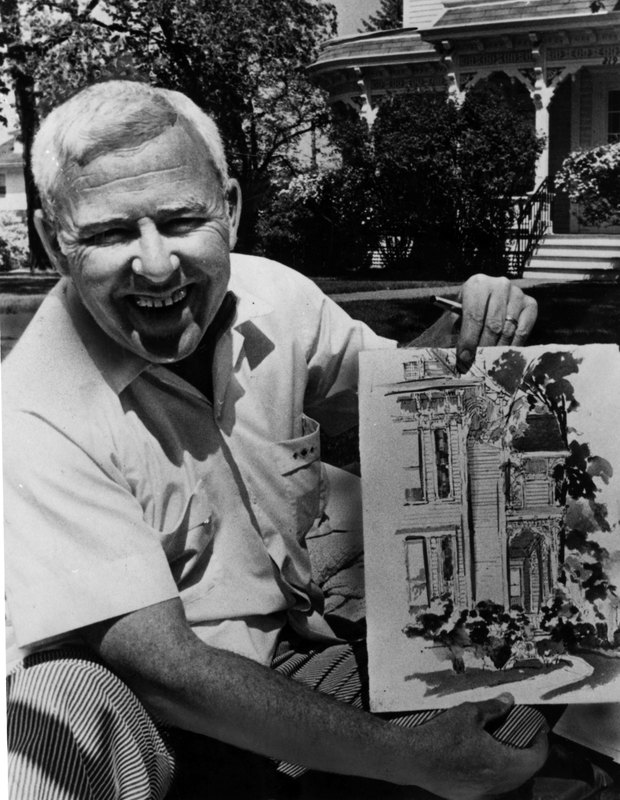 Matthew Monks with sketch of Truman home | Harry S. Truman