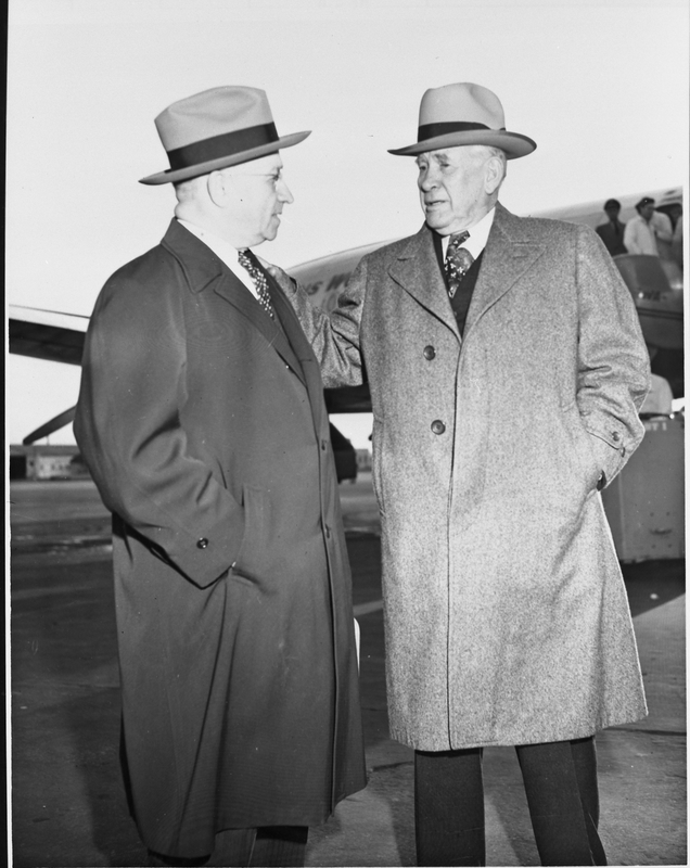 Eddie Jacobson and Vice-President Alben W. Barkley Talking Near a Plane ...