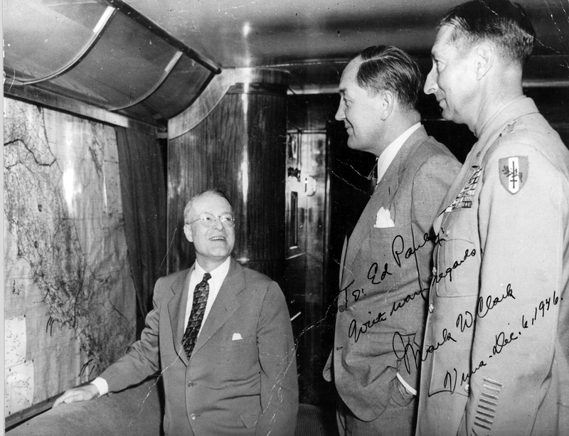General Mark Clark Stands with Edwin Pauley and an Inidentified Man ...