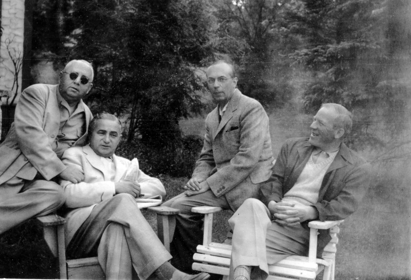 David K. Niles, left, and three unidentified men gather for a photo ...