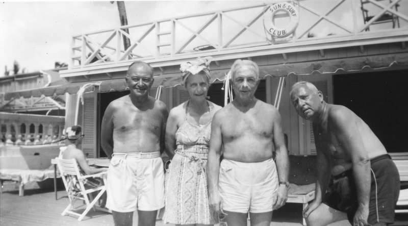 David K. Niles, right, with three unidentified people standing on the ...