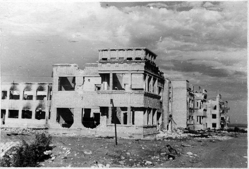 A Block of Buildings Destroyed by German Bombing in Stalingrad | Harry ...