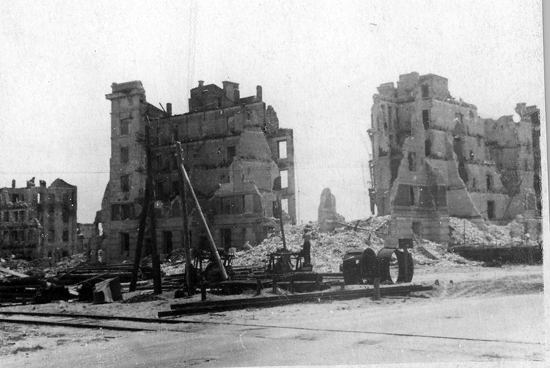 Street Scene Showing Destruction of Stalingrad Buildings | Harry S. Truman