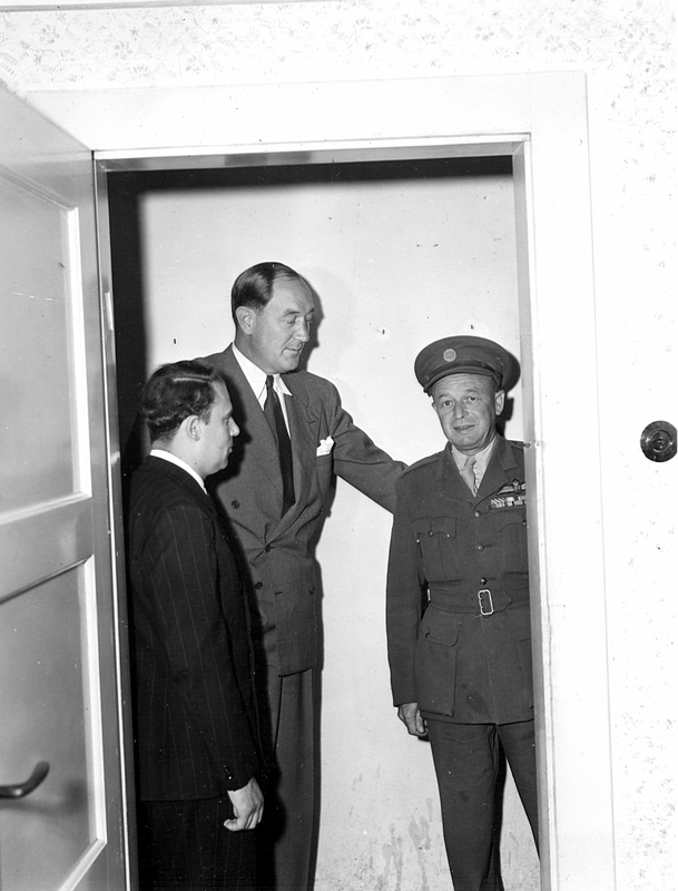 Ambassador Edwin Pauley and Others in Hallway of Living Quarters at ...