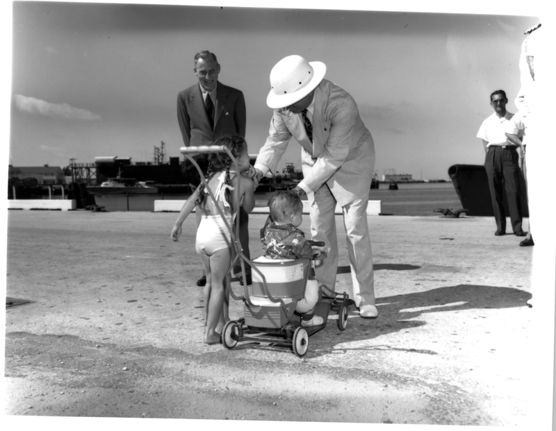 President Truman with Two Children During his Trip to the Caribbean ...