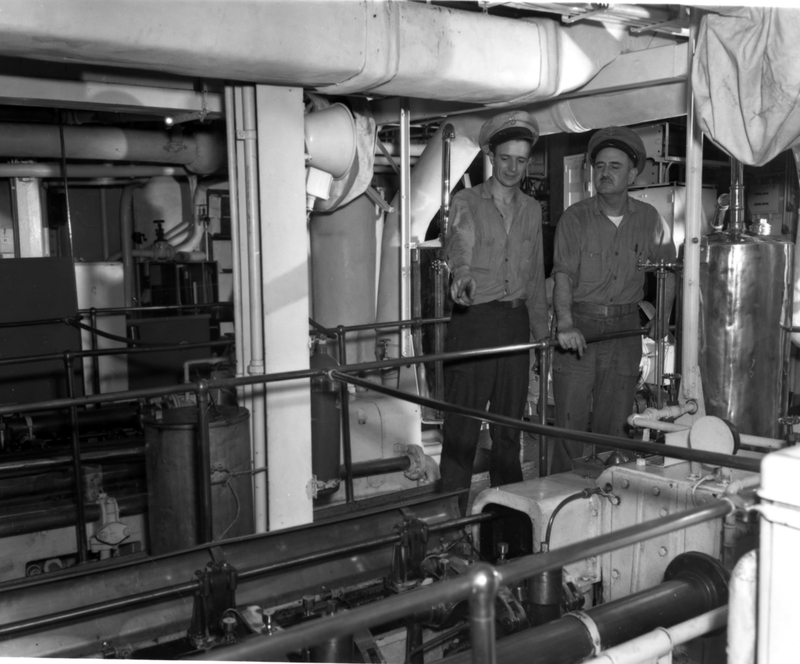 Two sailors in the Engine Room of the Williamsburg | Harry S. Truman