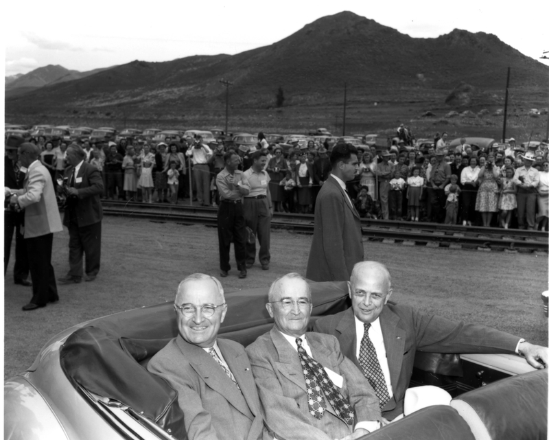 President Harry S. Truman in an Open car in Sun Valley, Idaho | Harry S ...