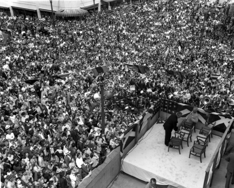 A Crowd Gathers to Hear President Harry s. Truman Speak | Harry S. Truman