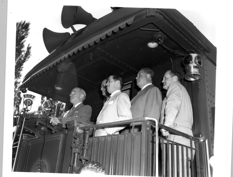 President Harry S. Truman Speaks from the Rear Platform of a Train ...