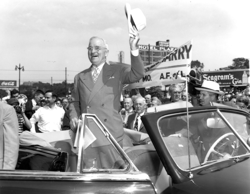 President Truman Waves from an Open Car in Kansas City | Harry S. Truman
