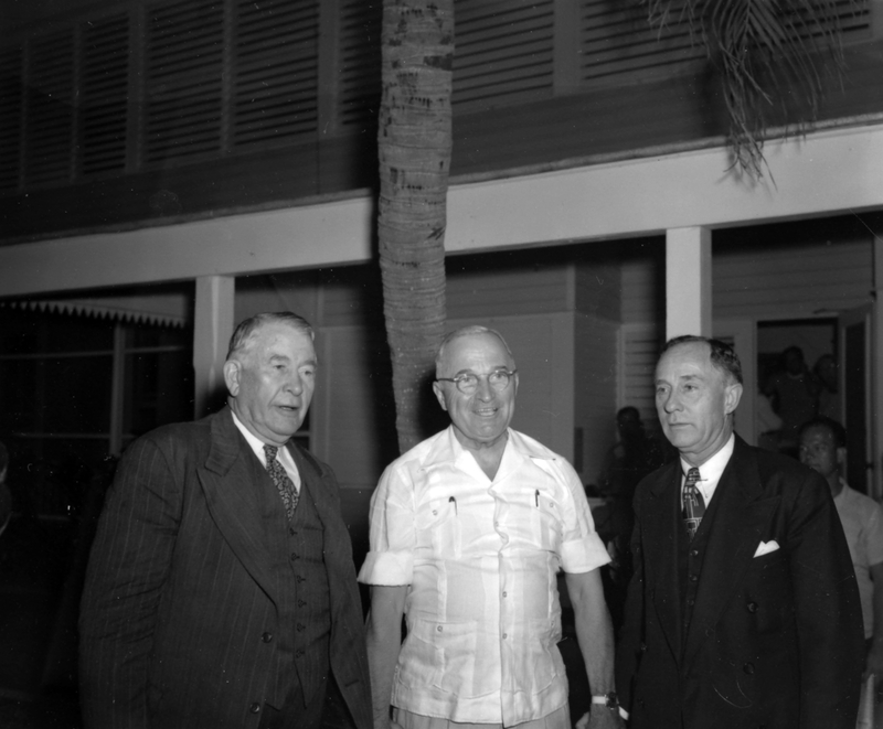 Alben Barkley, President Harry S. Truman, and Leslie Biffle at the ...