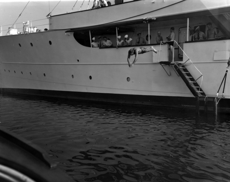 A Sailor Dives Off the Williamsburg | Harry S. Truman