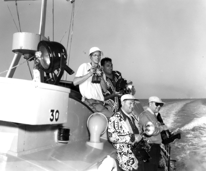 Photographers Aboard a Boat Shadowing President Truman on his Fishing ...