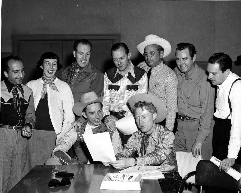 Frank Seeley, Charlie Aldrich, Redd Harper, and a Group of Performers ...